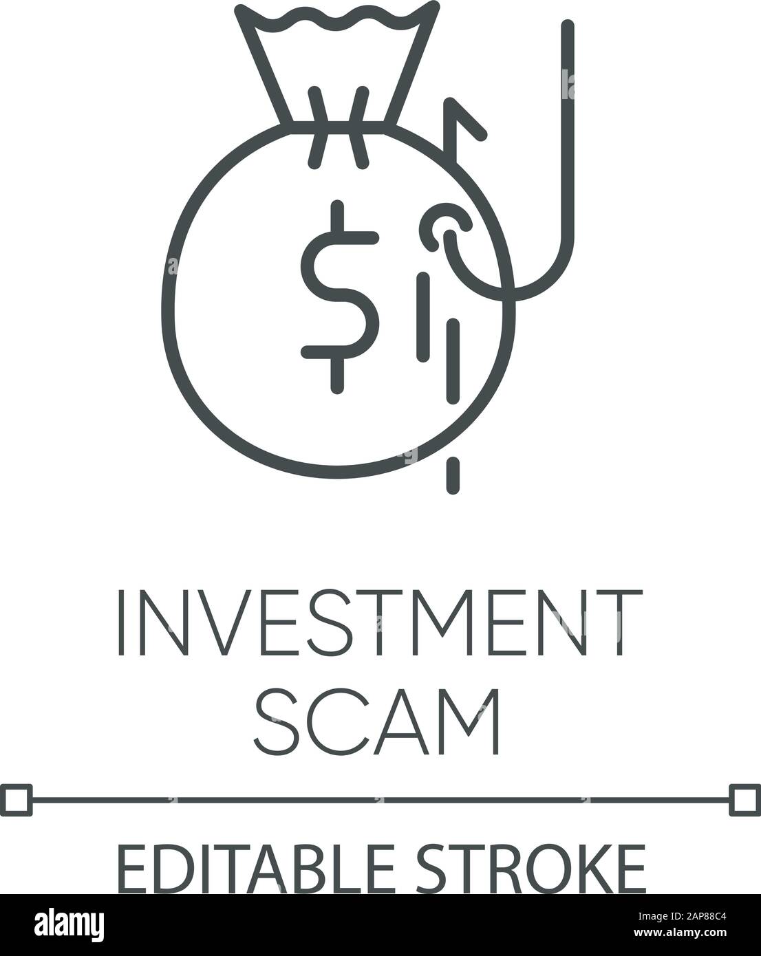 Investment scam linear icon. Ponzi, pyramid scheme. Financial fraud ...