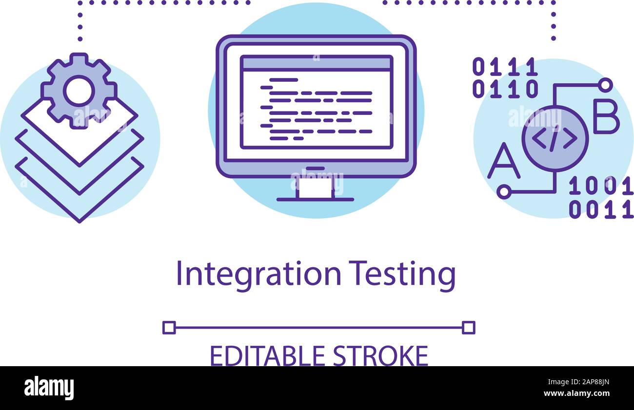 Integration Testing Concept Icon Examine Units In Groups Idea Thin