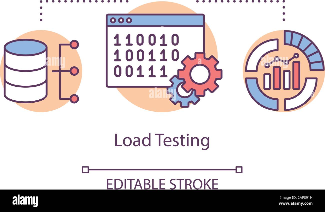 Load testing concept icon. Examine computer program behaviour idea thin ... Load testing concept icon. Examine computer program behaviour idea thin ...