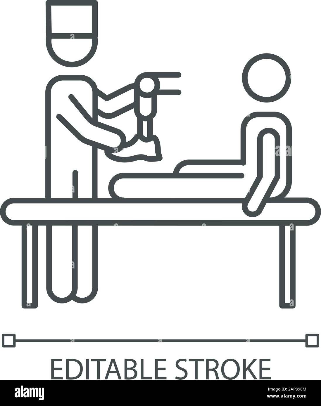 Prosthetics Linear Icon Medical Procedure Doctor Patient Amputee With No Limb Help For 6567