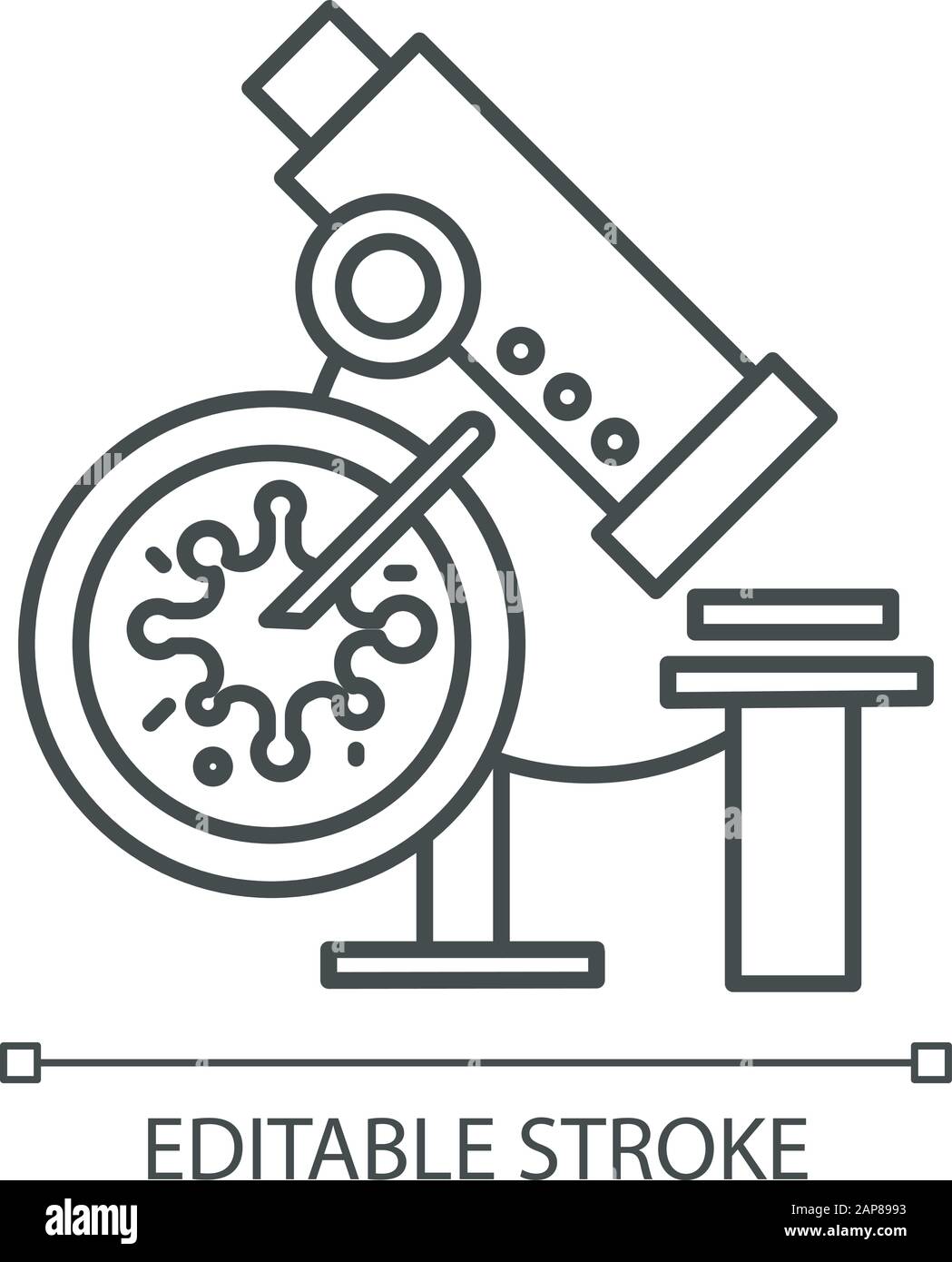 Infection test linear icon. Medical procedure. Blood culture test ...