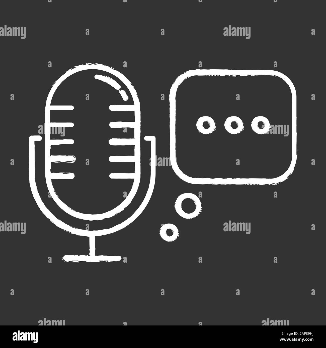 Voice recorder chalk icon. Speech recognition idea. Modern microphone ...