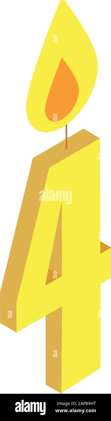birthday celebration candle number four Stock Vector Image & Art - Alamy