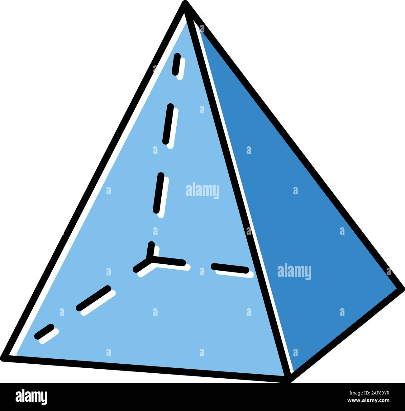 Pyramid color icon. Transparent geometric figure. Decorative simple ...