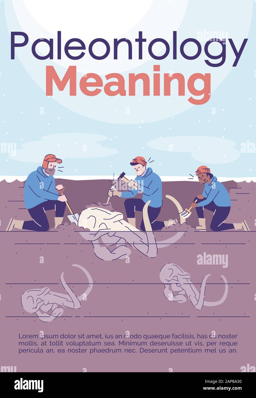 Paleontology mining brochure template. Flyer, booklet, leaflet concept ...