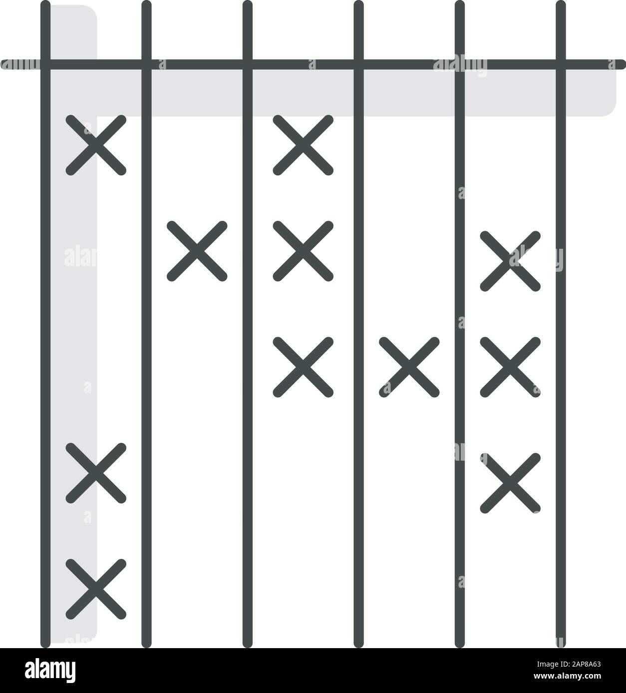 Survey data color icon. Cross mark on checklist. Info analysis. Chart ...