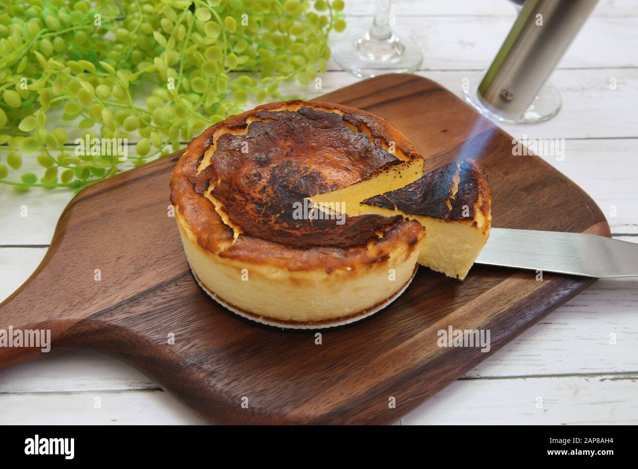 Burnt Basque Cheesecake Stock Photo - Alamy