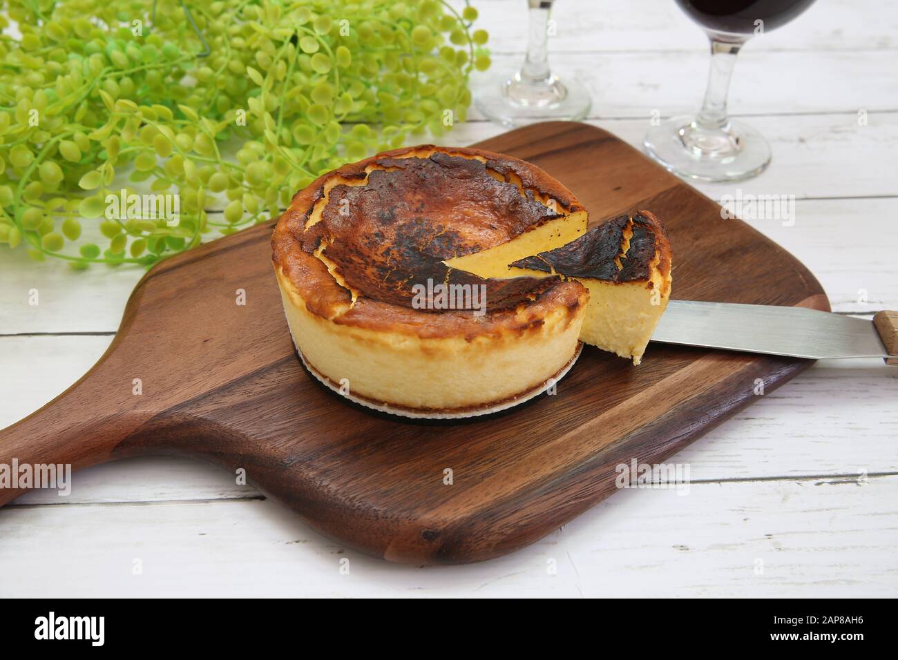 Burnt Basque Cheesecake Stock Photo - Alamy