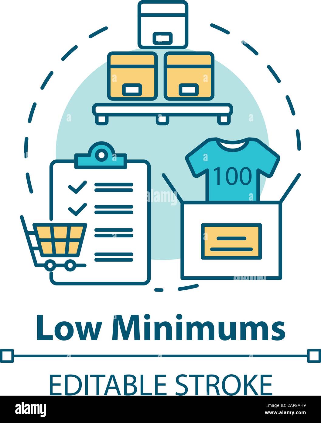 Low minimums concept icon. Risk management. E commerce. Shipping ...
