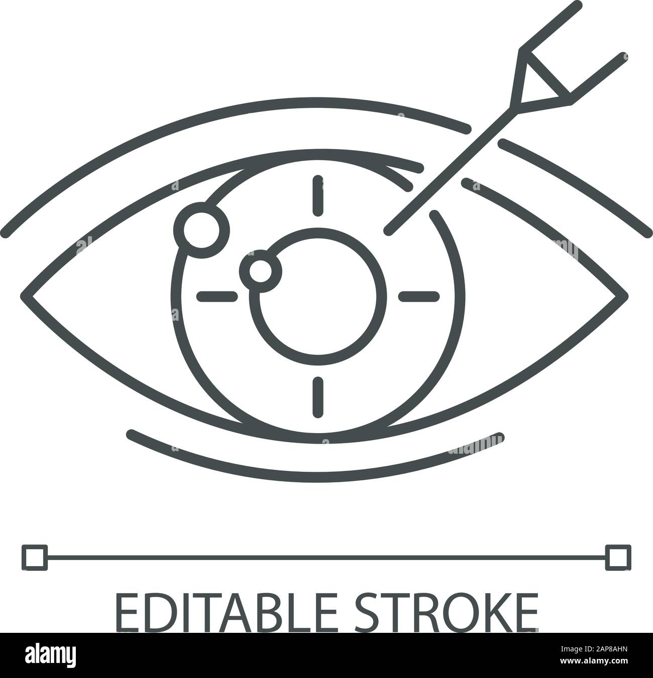Vision correction linear icon. Medical procedure. Astigmatism ...