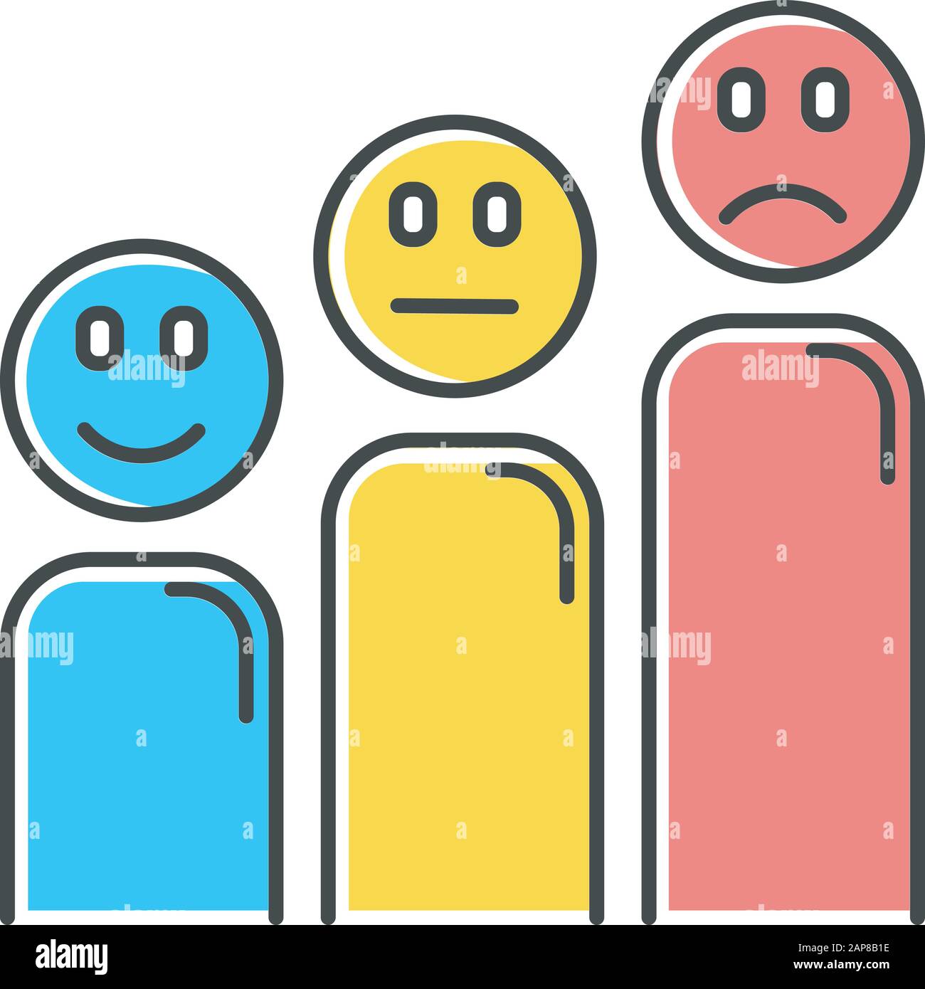 Satisfaction level color icon. Customer experience. Negative, positive ...