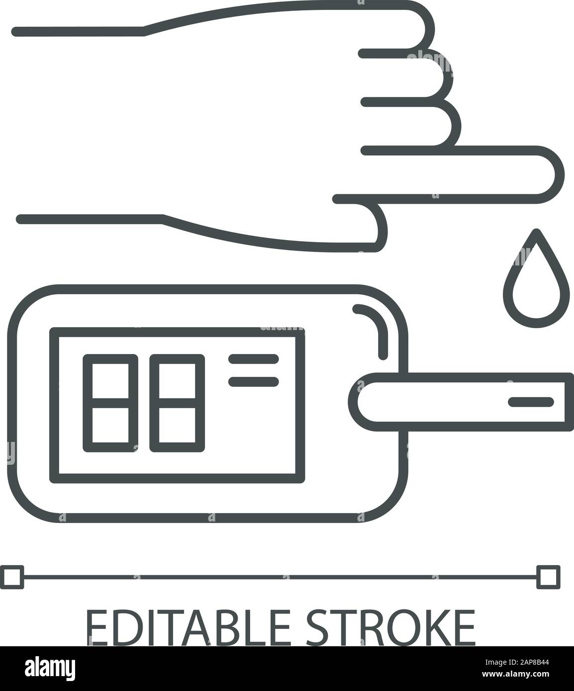 Blood test linear icon. Disease analysis. Illness check. Infection ...