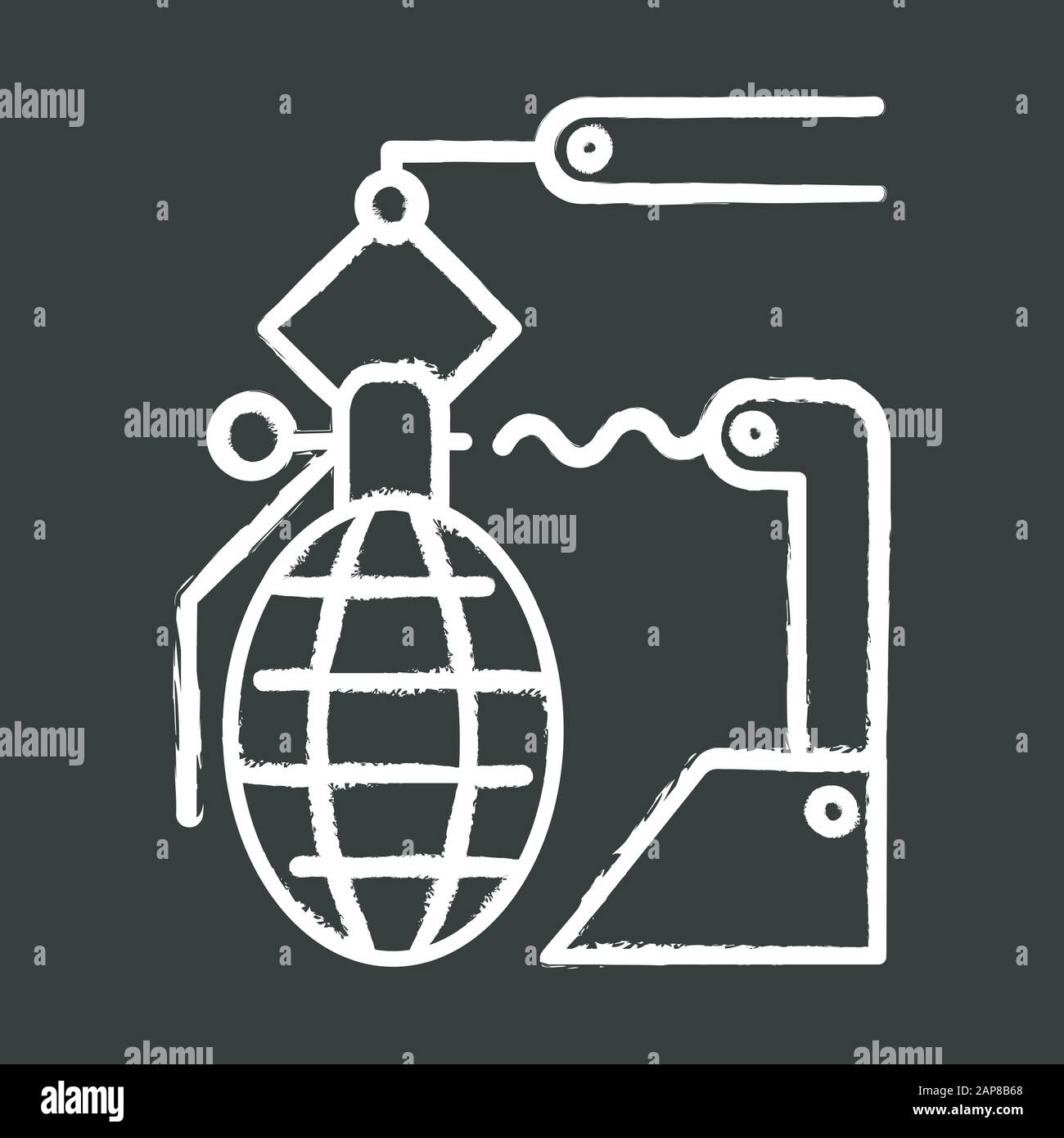 Arms industry chalk icon. Defense technology. Military sector. Weapon ...