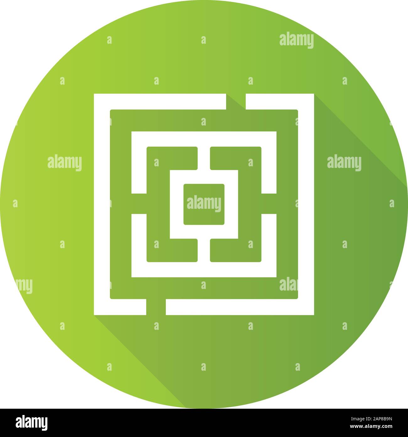 Maze puzzle green flat design long shadow glyph icon. Labyrinth. Route ... Maze puzzle green flat design long shadow glyph icon. Labyrinth. Route ...