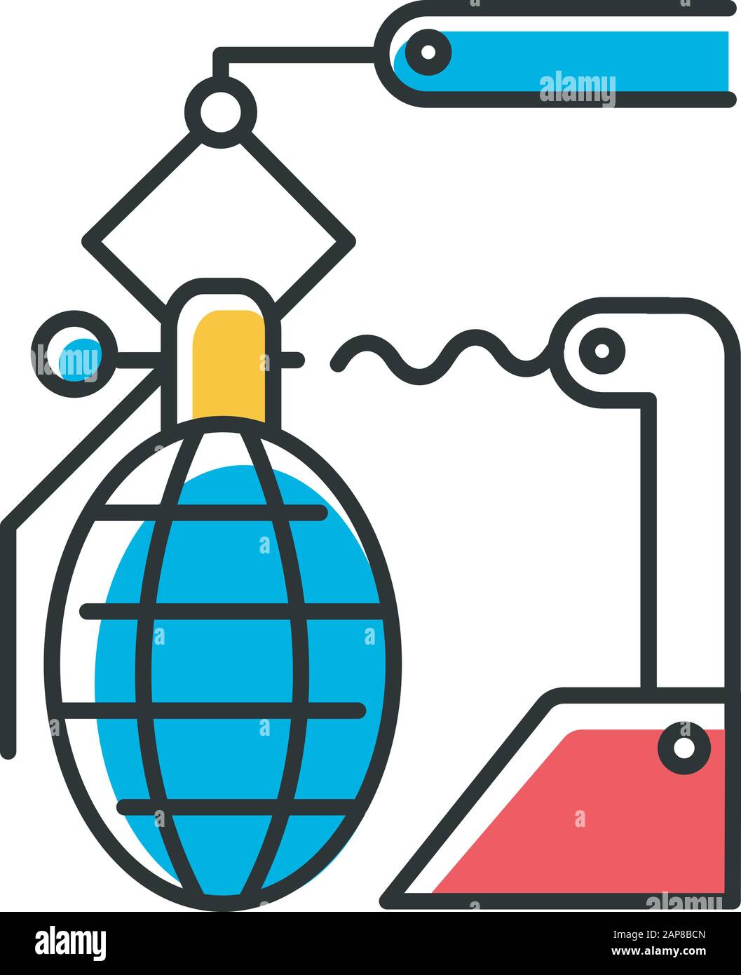 Arms industry blue color icon. Defense technology. Military sector ...