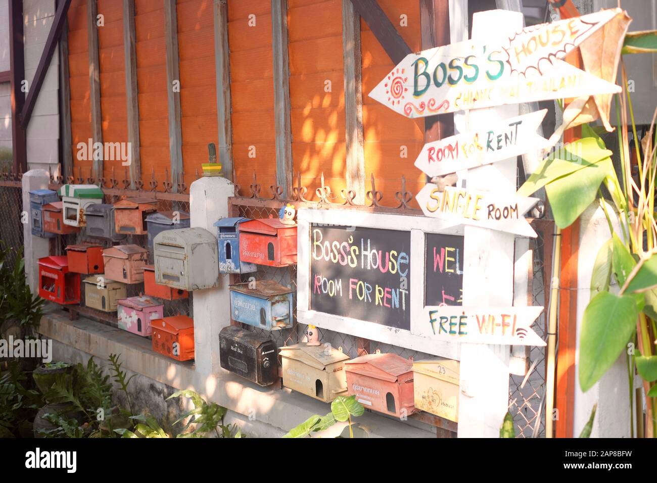 Thai Letter Box Wall Stock Photo - Alamy