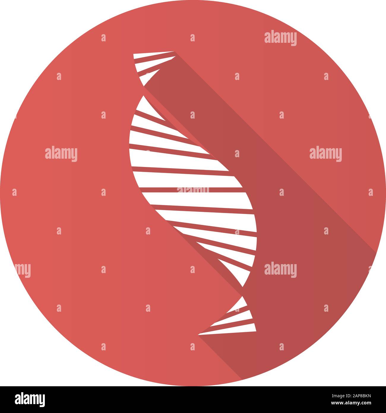 DNA spiral strand red flat design long shadow glyph icon ...