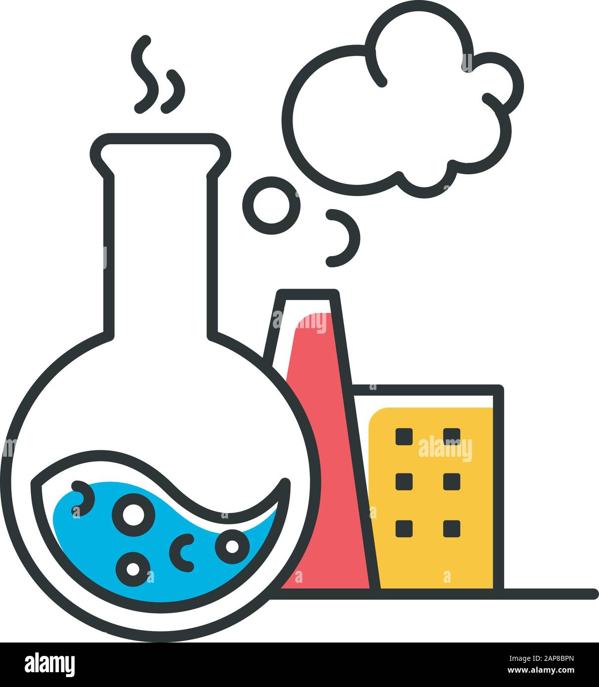 Cartoon manufacture building pollution chimney hi-res stock photography ...