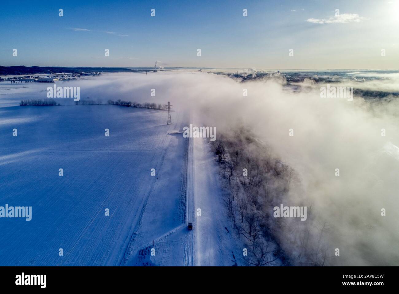 Aerial view in winter Stock Photo - Alamy