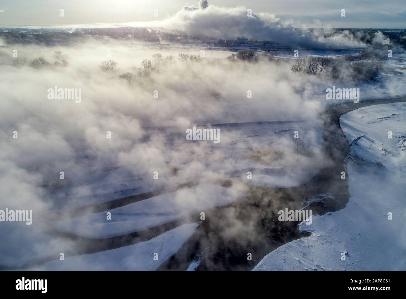 Aerial view in winter Stock Photo - Alamy
