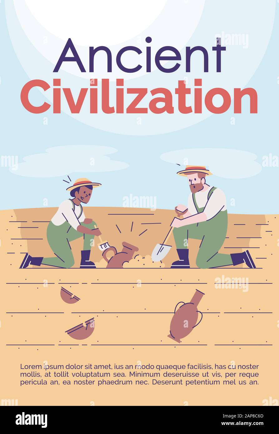 Ancient civilization brochure template. Flyer, booklet, leaflet concept ...