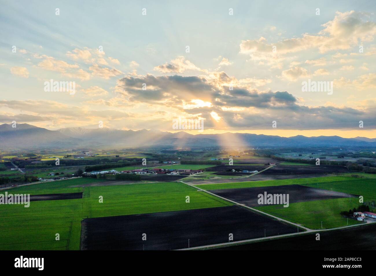 Evening view, Aerial Photograph Stock Photo - Alamy