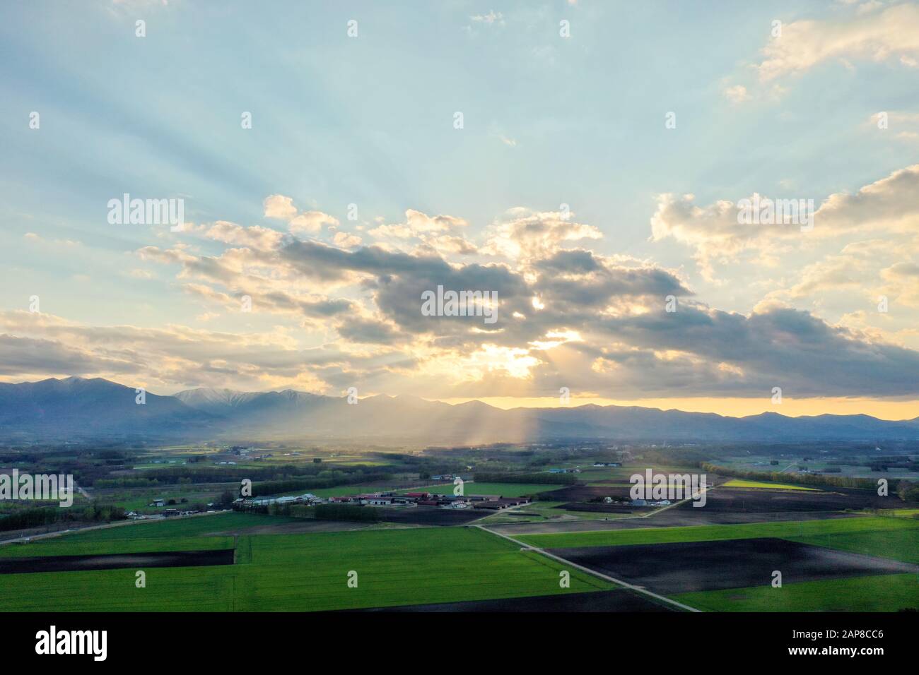 Evening view, Aerial Photograph Stock Photo - Alamy