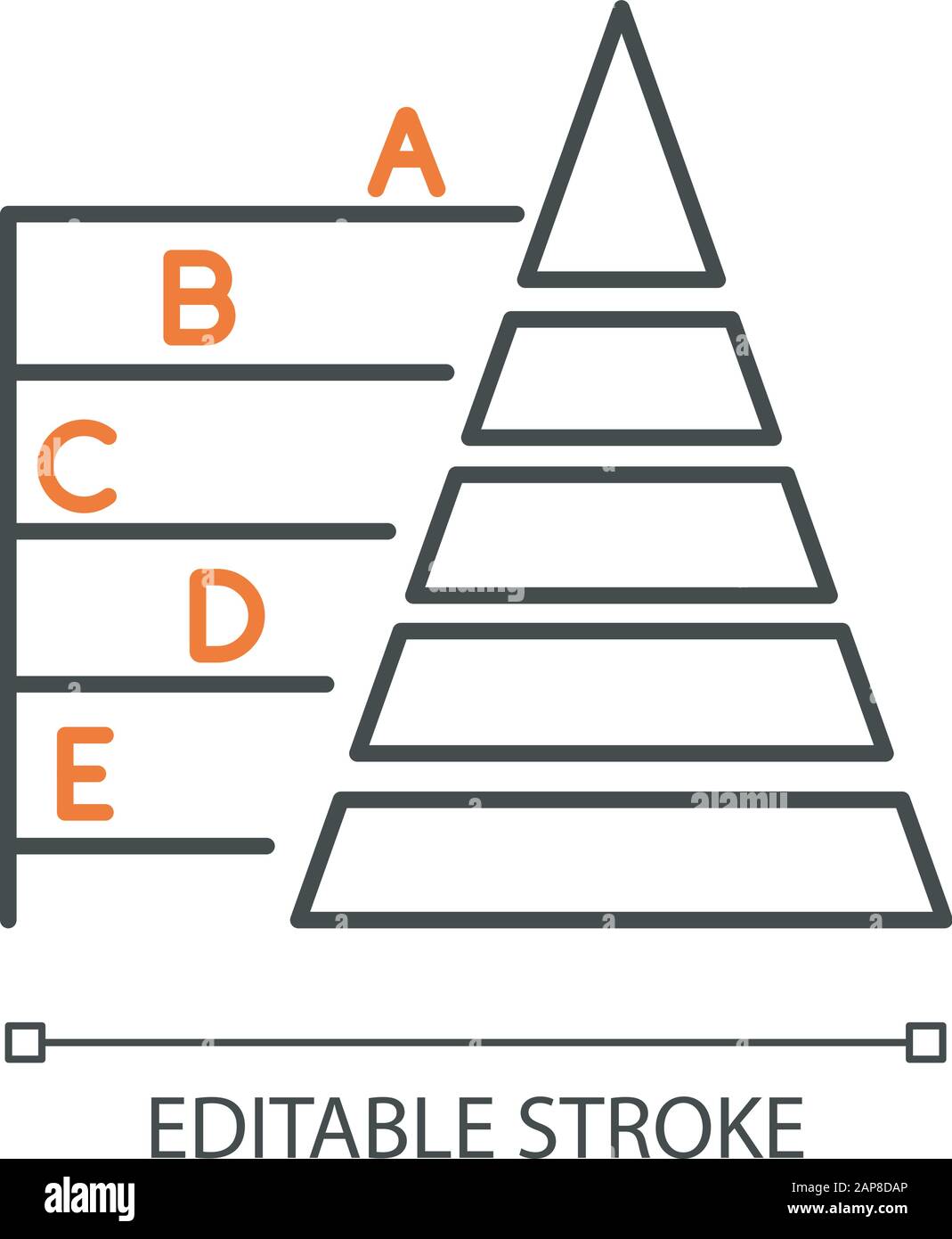 Pyramid graph linear icon. Info hierarchy chart. Data connection ...