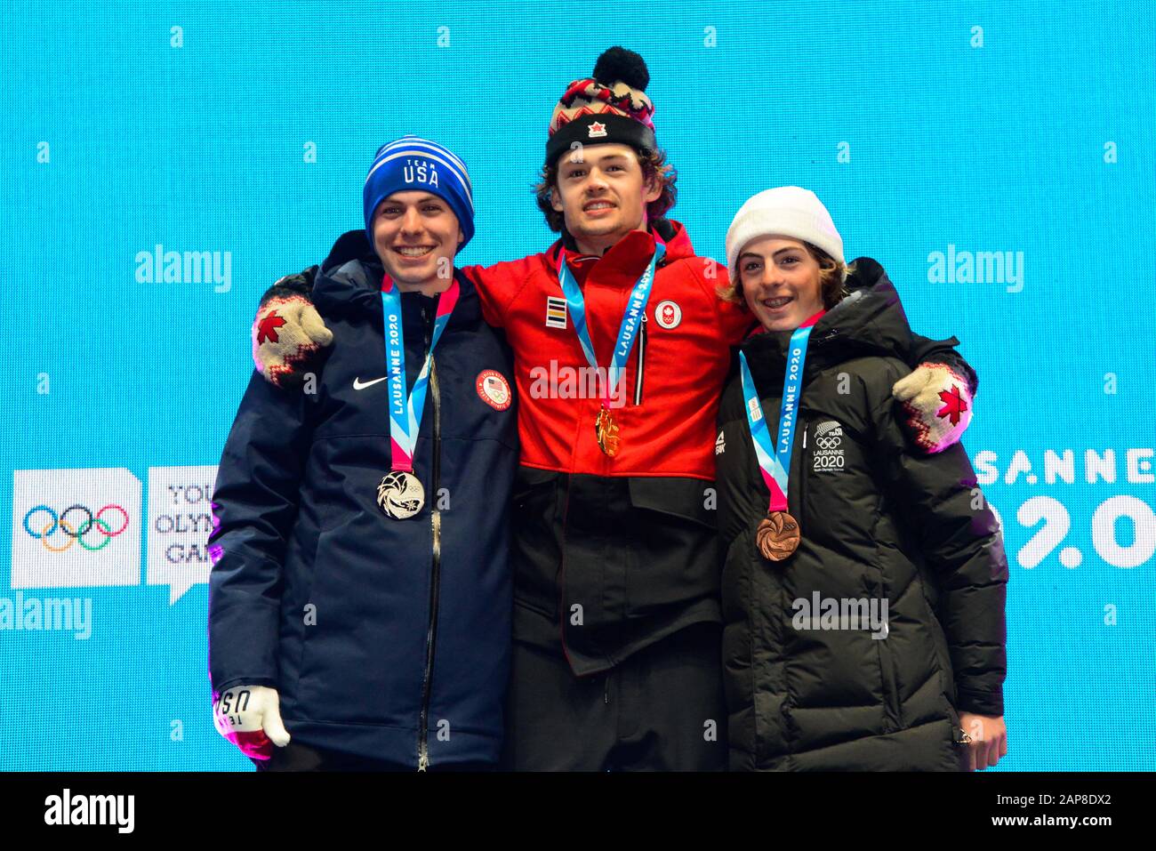 Lausanne, Switzerland. 21st Jan, 2020. The medalists in the Men's ...