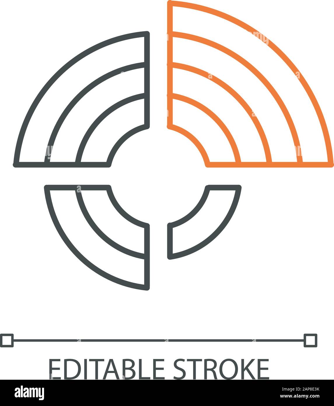 Radial diagram linear icon. Round chart, circular graph. Radar diagram ... Radial diagram linear icon. Round chart, circular graph. Radar diagram ...