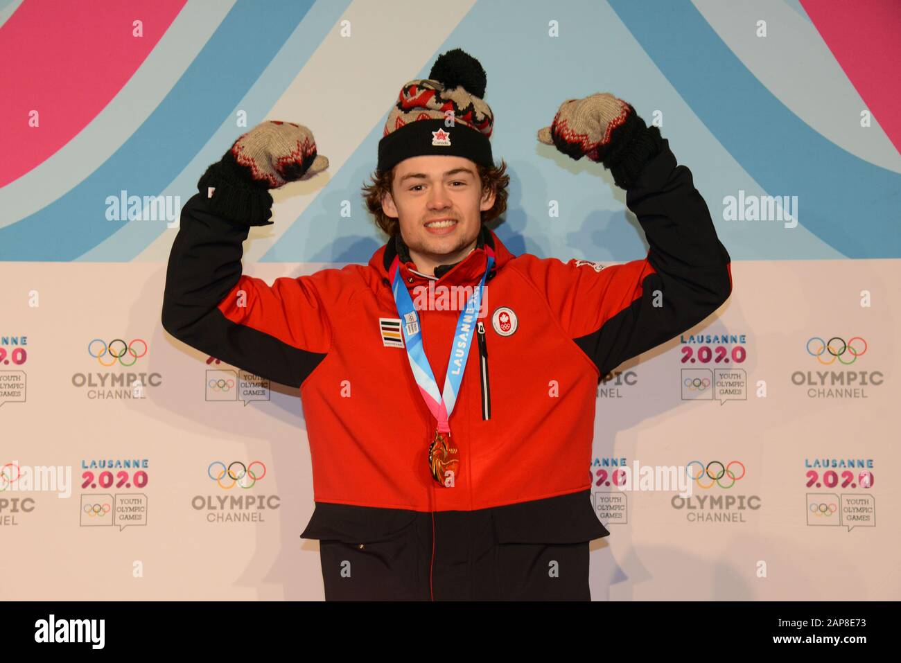 Lausanne, Switzerland. 21st Jan, 2020. Andrew Longino of Canada with ...