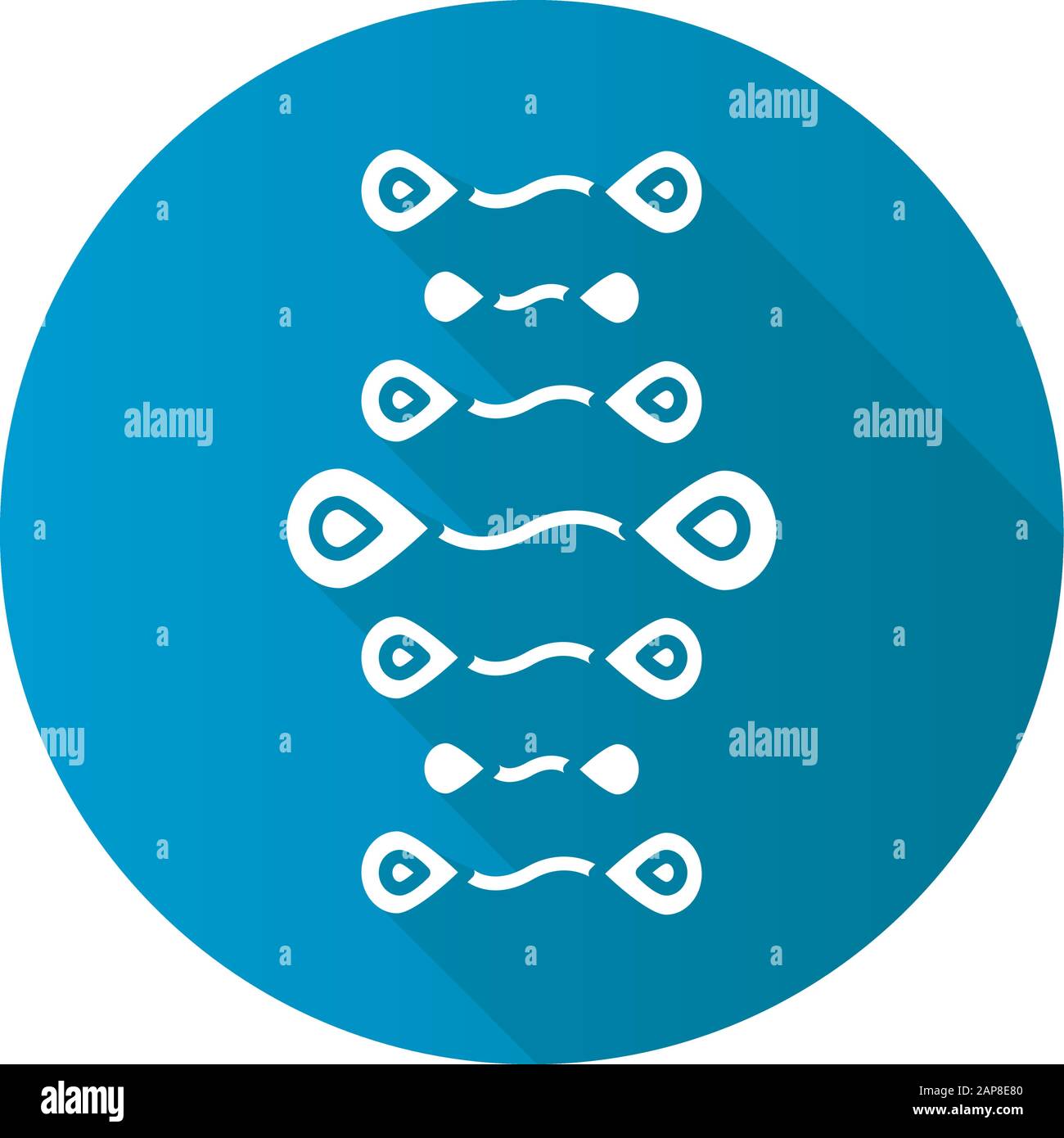 DNA strands blue flat design long shadow glyph icon. Deoxyribonucleic ...