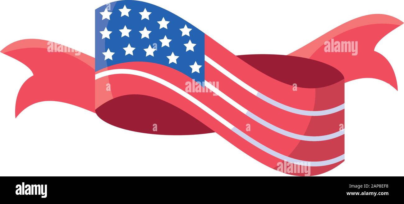 American Flag Ribbon Vector