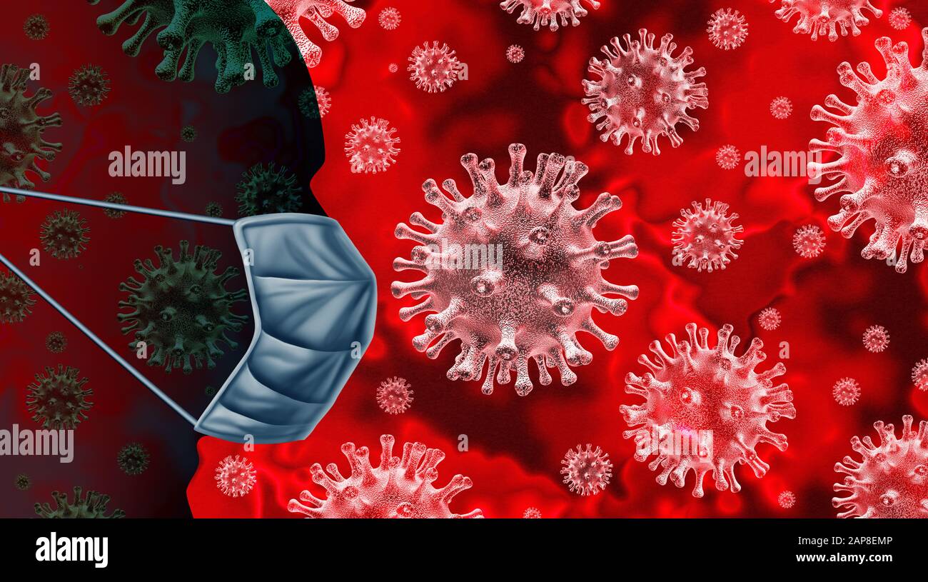 Coronavirus public health risk disease and flu outbreak or ...