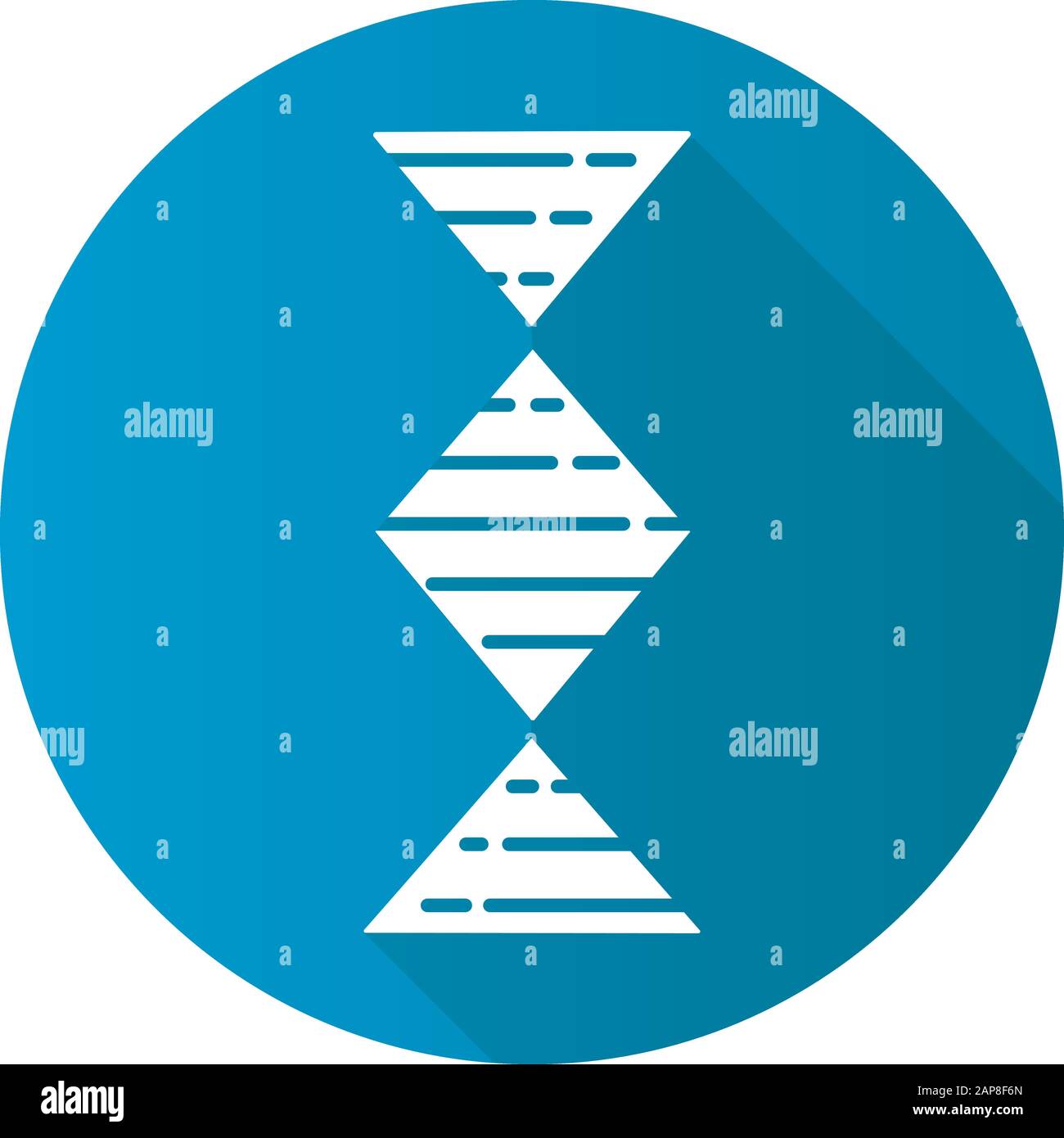 Diamond-shaped DNA helix blue flat design long shadow glyph icon ...