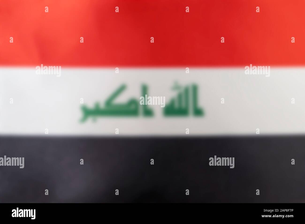 Iraq flag blurred. Texture or background. Copy space Stock Photo - Alamy
