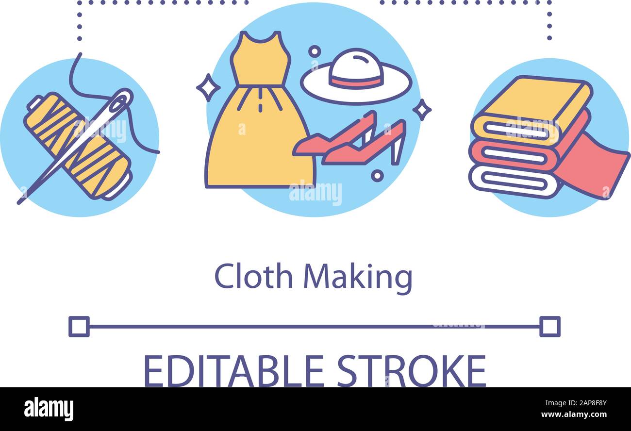 Cloth making concept icon. Local production idea thin line illustration ...