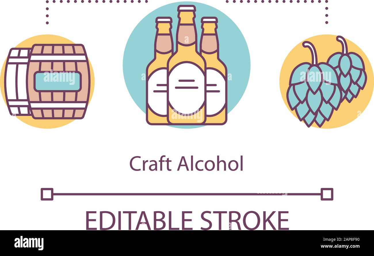 Craft alcohol concept icon. Beer local production idea thin line ...