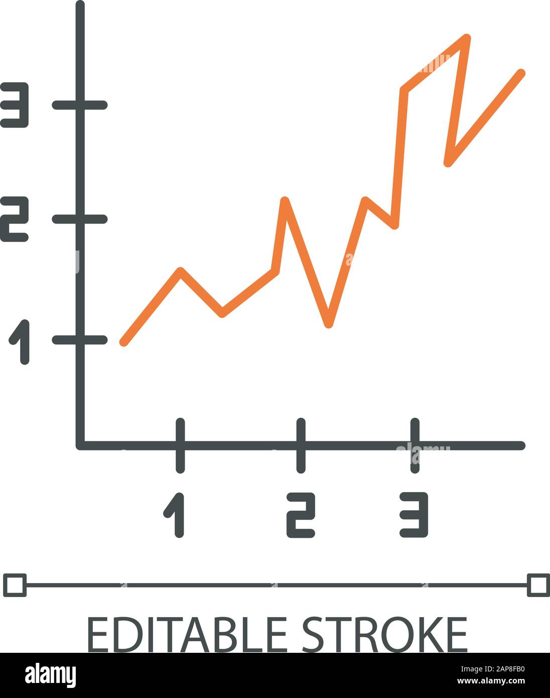 Area chart linear icon. Rising graph with indexes. Increasing diagram ...