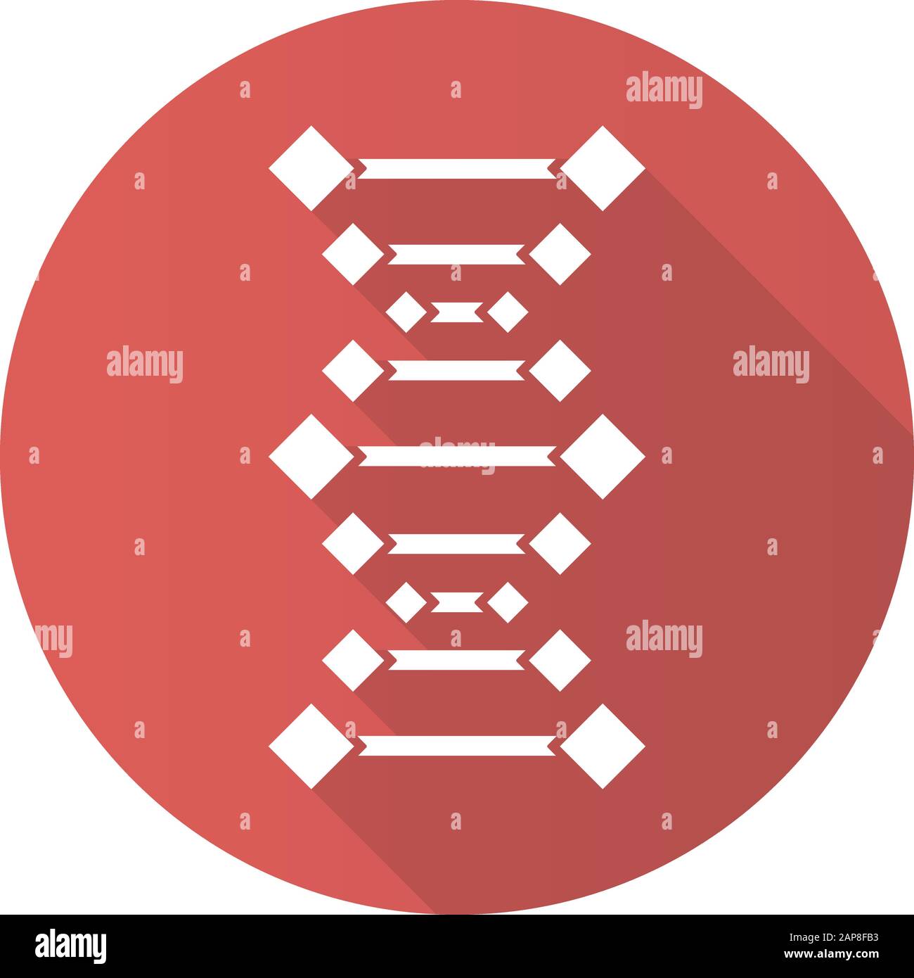 DNA chains red flat design long shadow glyph icon. Deoxyribonucleic ...