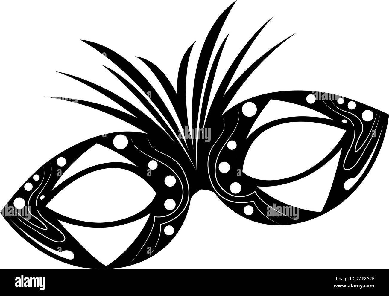 Mardi Gras theater mask silhouette Stock Vector Image & Art - Alamy