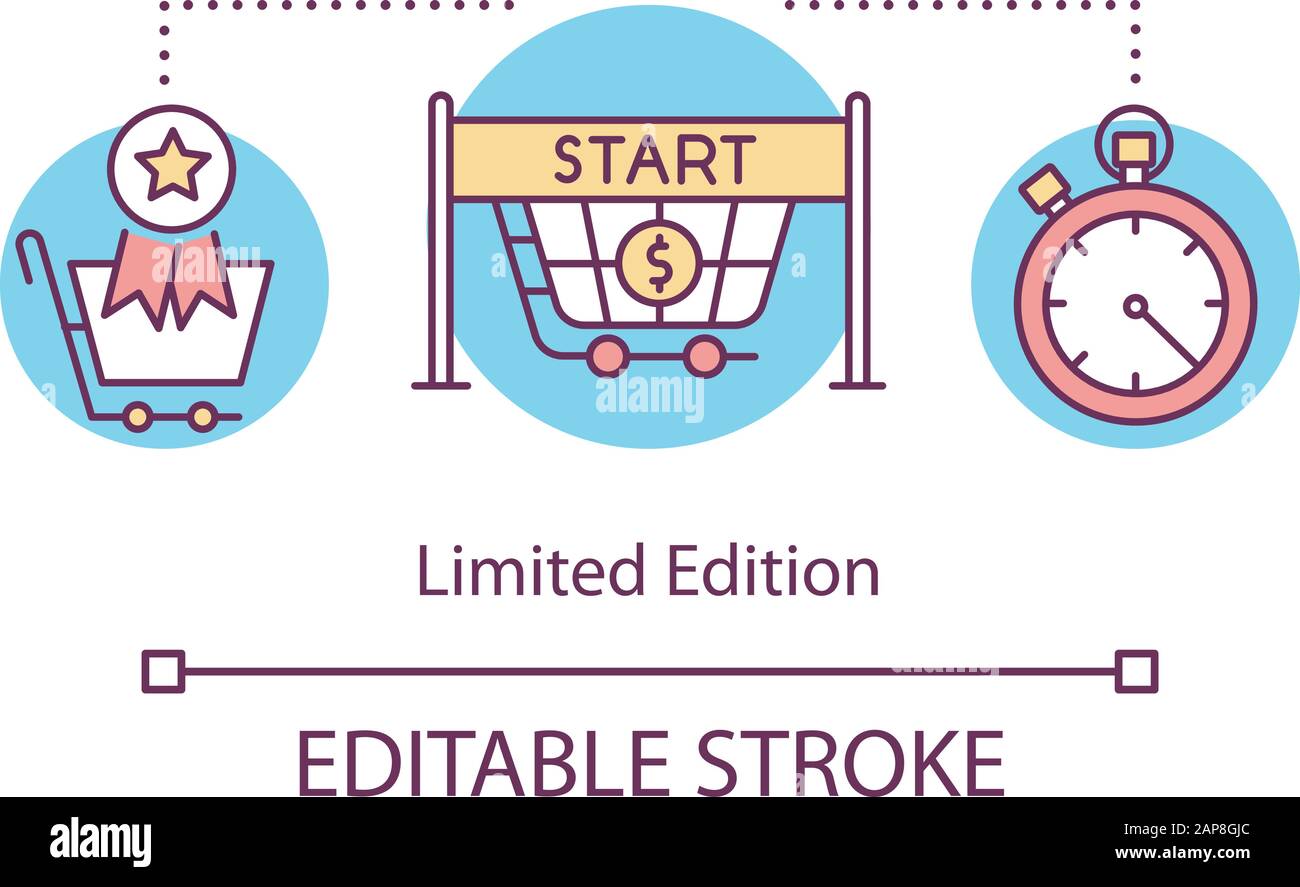 Limited edition concept icon. Local production idea thin line ...