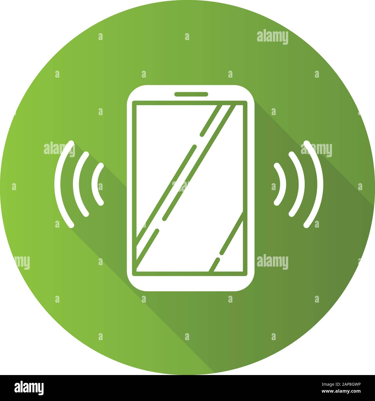 Green ringing smartphone flat hi-res stock photography and images - Alamy