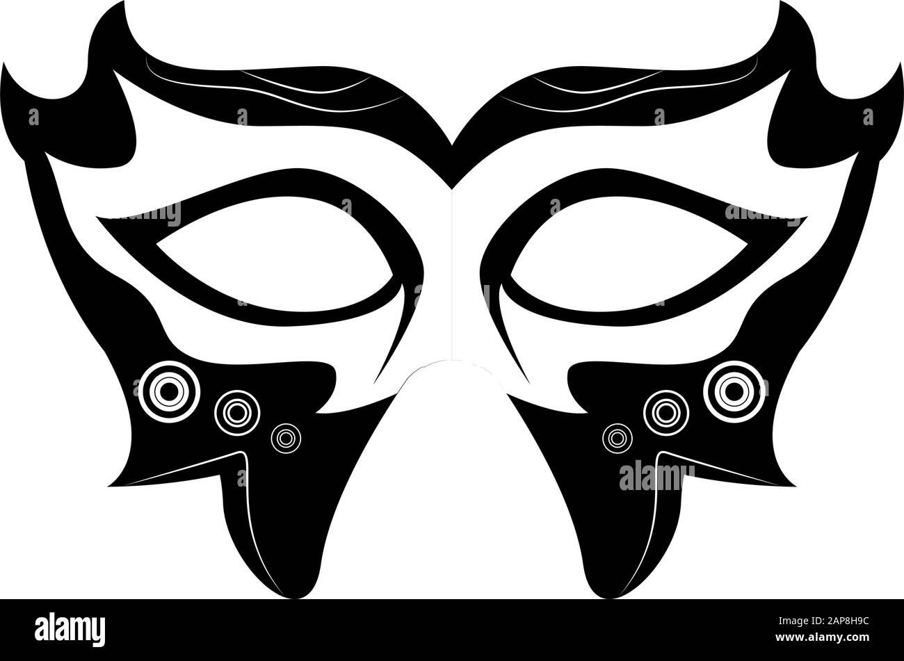 Mardi Gras theater mask silhouette Stock Vector Image & Art - Alamy