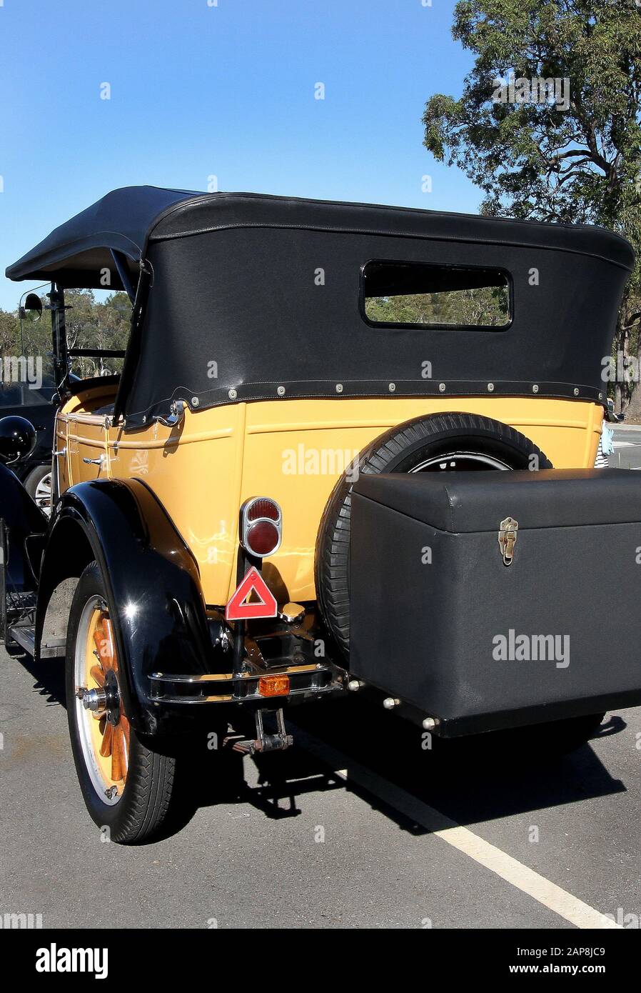 Classic cars: rear view of an expensive convertible antique car Stock ...