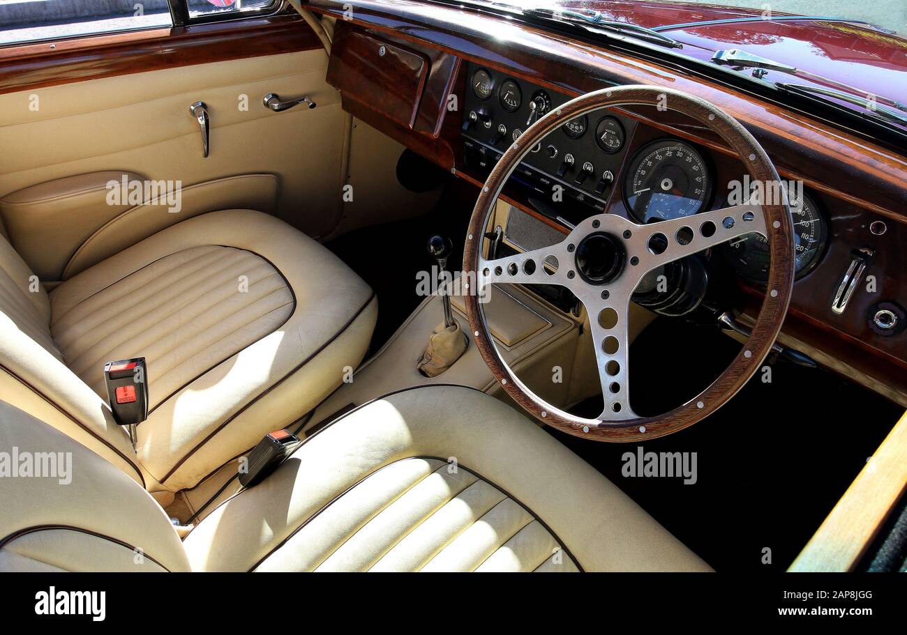 Classic cars: The sweet leather interior of a classic luxury automobile ...