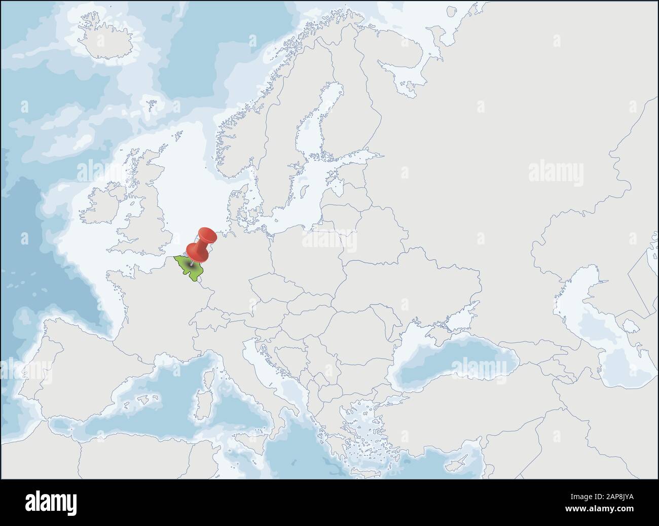 The Kingdom of Belgium location on Europe map Stock Vector Image & Art ...