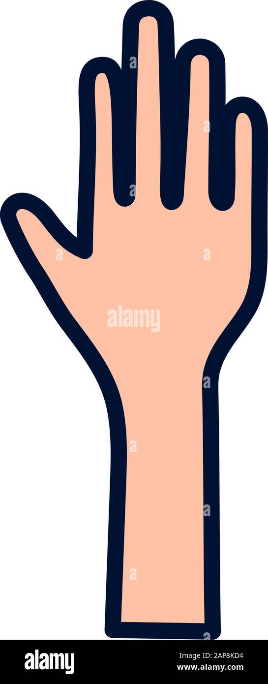 raised open human hand stop gesture icon vector illustration Stock ...