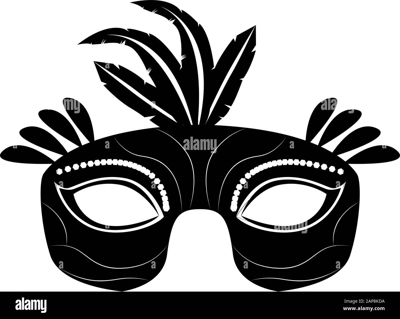 Mardi Gras theater mask silhouette Stock Vector Image & Art - Alamy