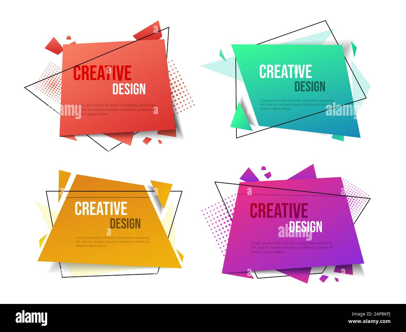Creative vector banner templates set. Abstract geometric backgrounds ...